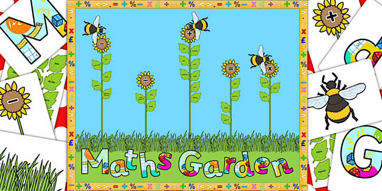 Editable Ready Made Maths Garden Display Pack (teacher made)
