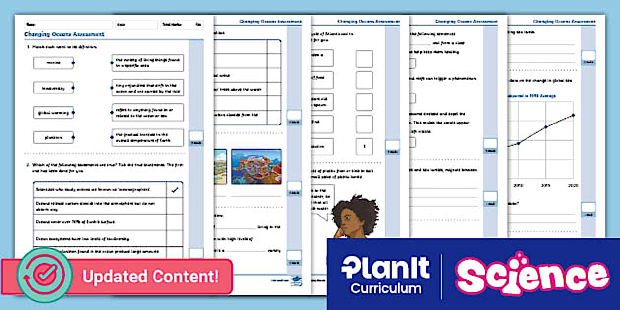 Science: Changing Oceans Year 5 Test (teacher made) - Twinkl