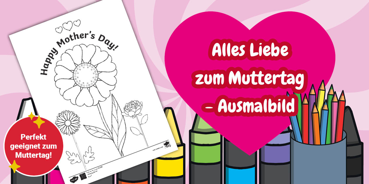 Alles Liebe zum Muttertag - Ausmalbild