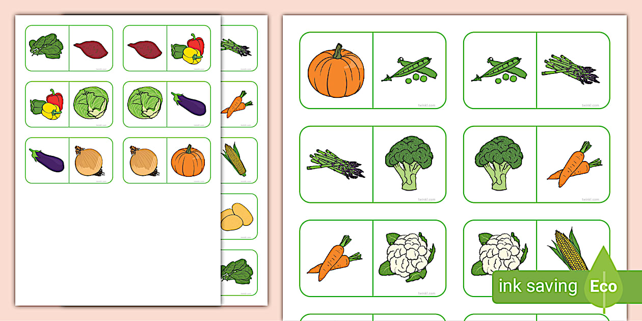 Vegetable Dominos - (teacher made) - Twinkl