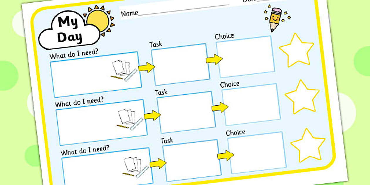 My Day Task Worksheet - Task Activity (teacher made)
