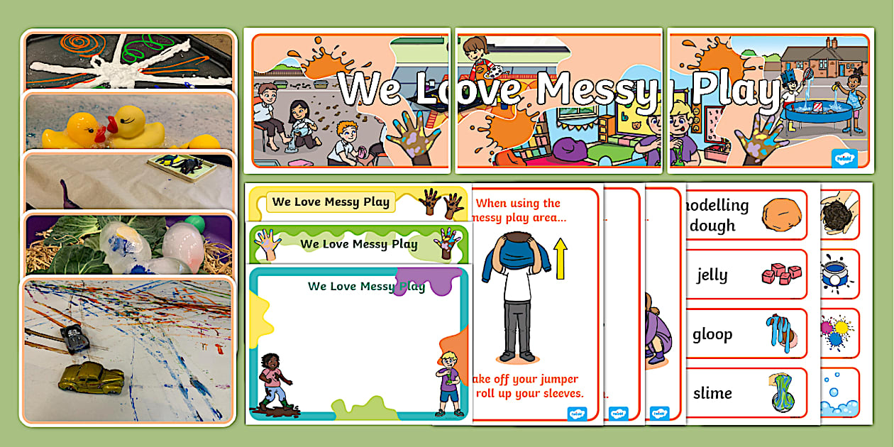We Love Messy Play Display Pack | Twinkl (teacher made)