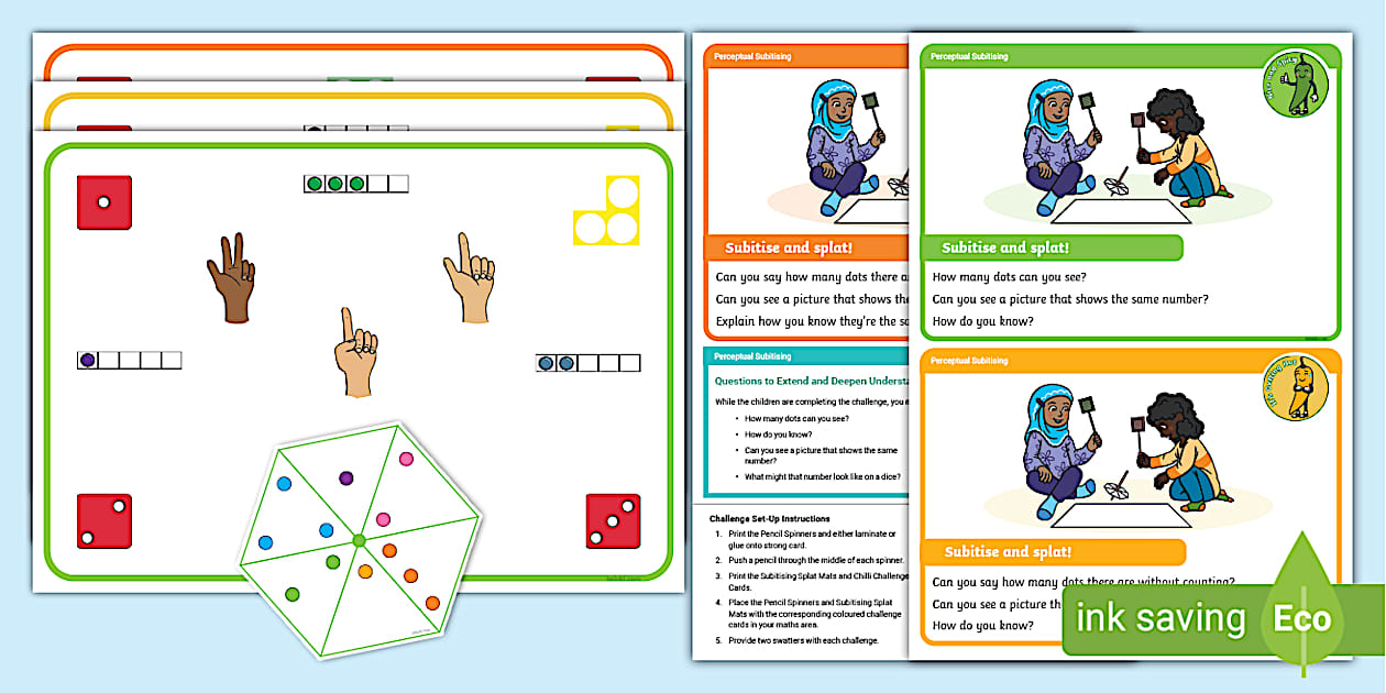 👉 EYFS Maths: Subitising Chilli Challenges: Subitise and Splat
