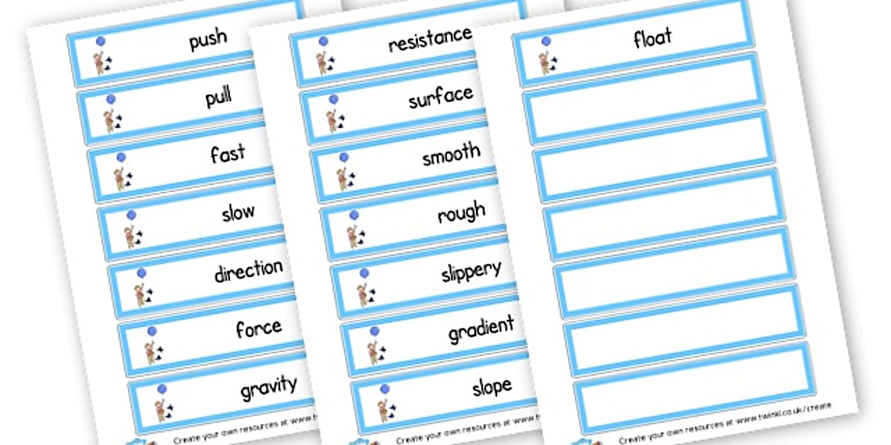 Forces Word Cards (teacher made) - Twinkl