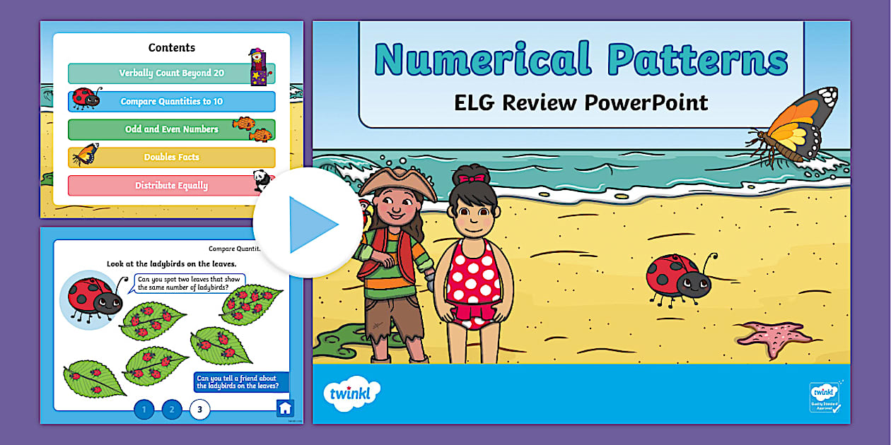 👉 Maths Numerical Patterns EYFS ELG Review PowerPoint | Twinkl