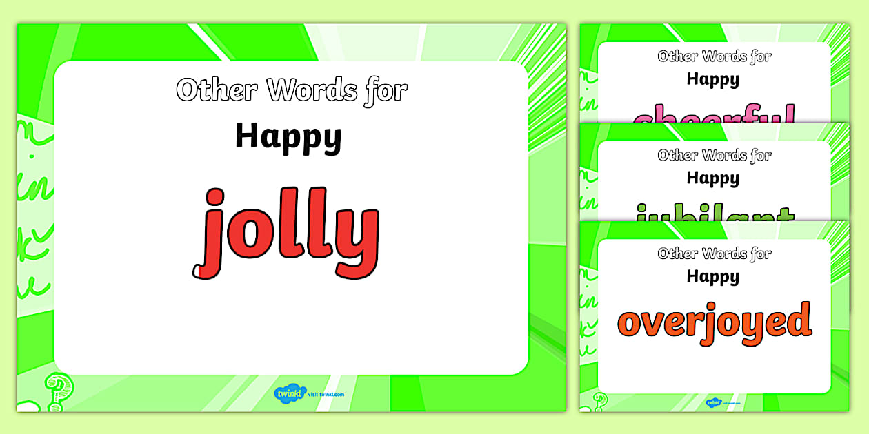 Cursive Alternative Words For Happy Display Posters - Twinkl