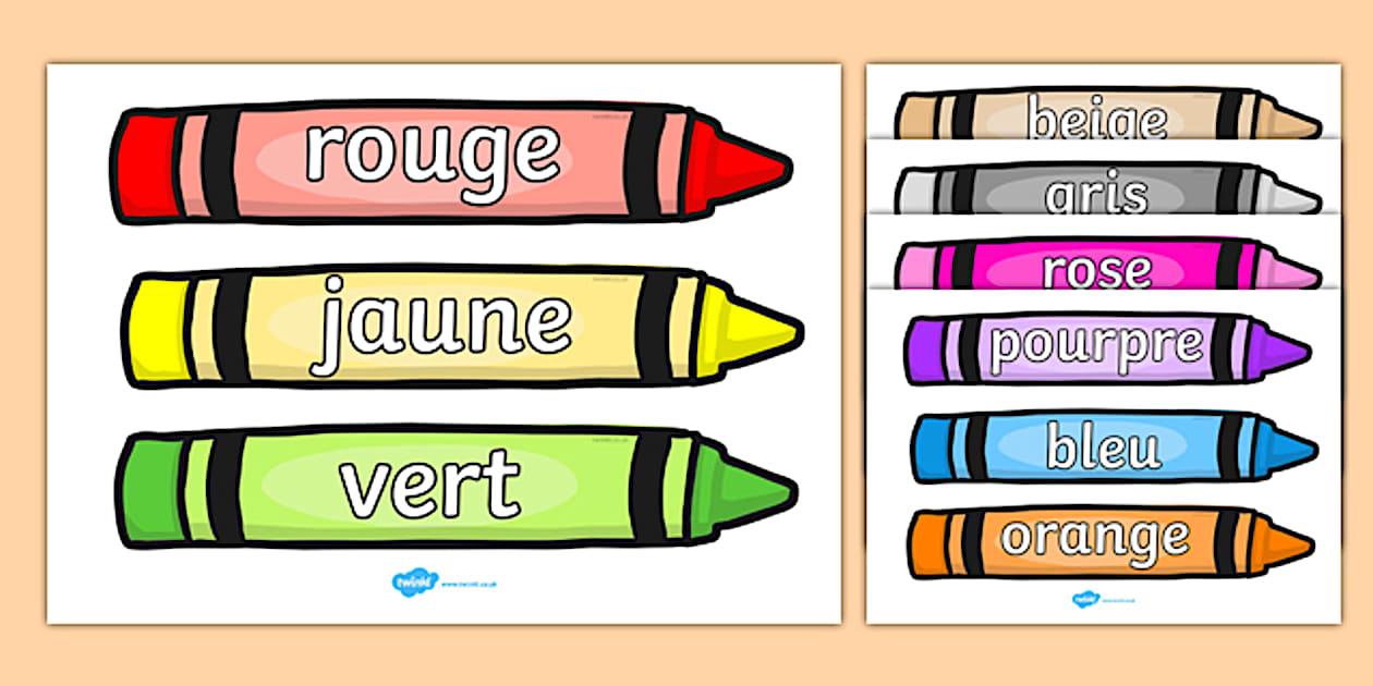 * NEW * Colour Words on Crayons French (teacher made)