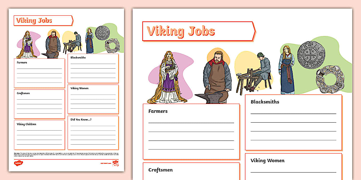 Viking Jobs Fact File Template (teacher made) - Twinkl