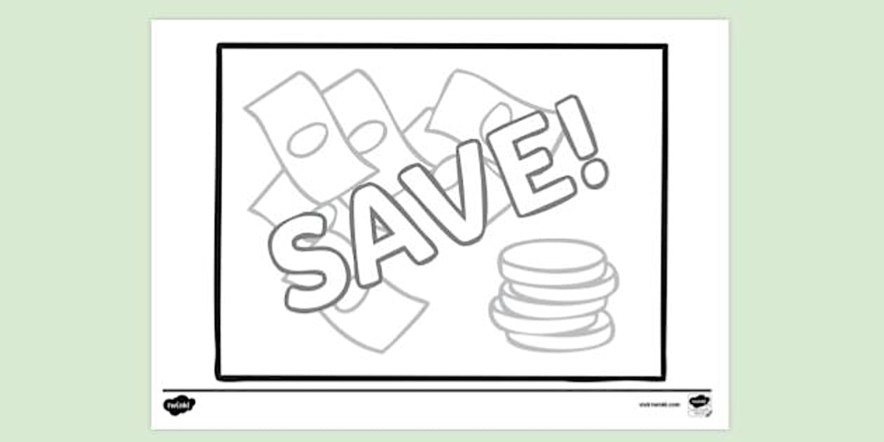 Bank Poster Colouring | Colouring Sheets (teacher made)