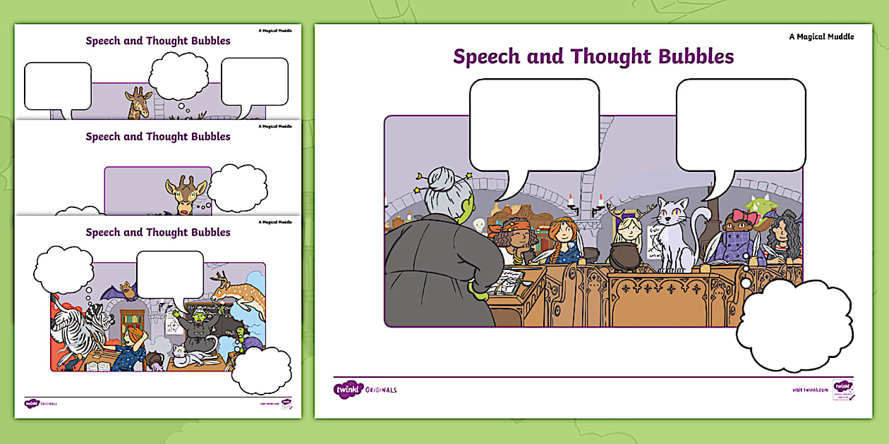 A Magical Muddle Speech and Thought Bubble Worksheets