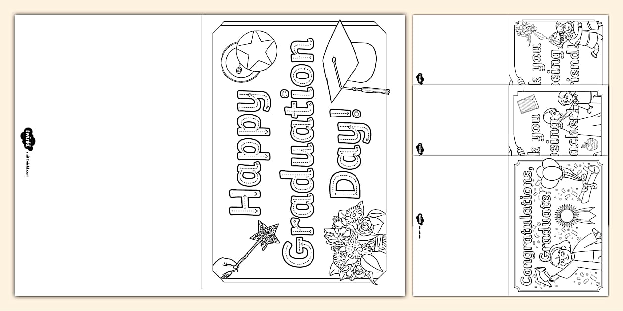Kindergarten Graduation Cards with Tracing | Printable Handwriting Practice