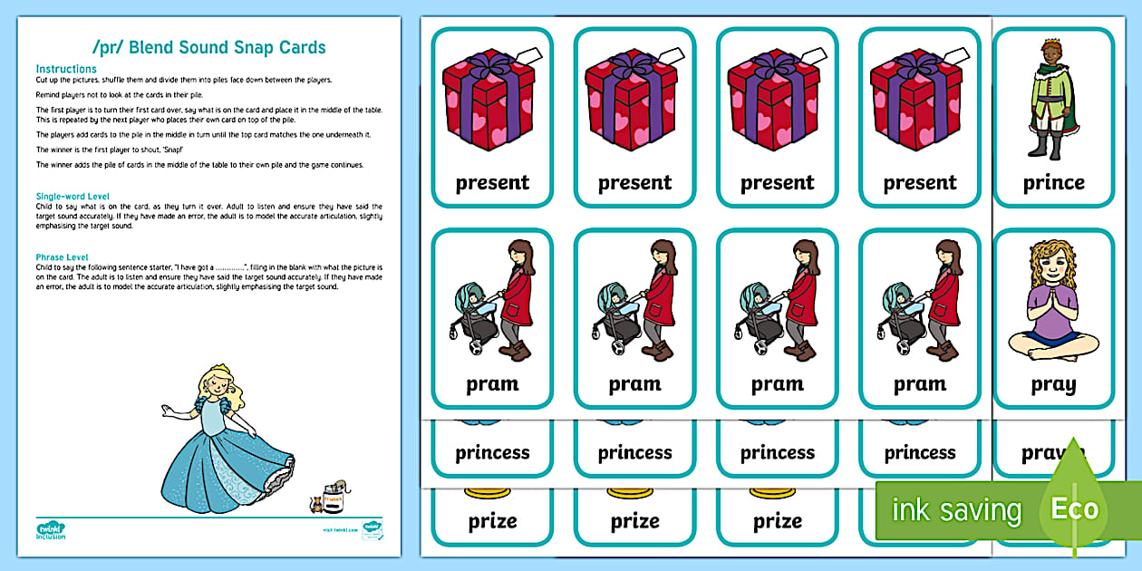 /pr/ Blend Snap Cards Worksheet (teacher made) - Twinkl