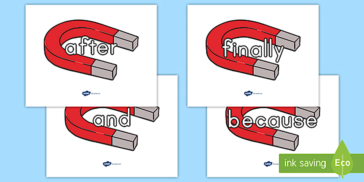Connecting Words on Magnets Posters (Teacher-Made) - Twinkl