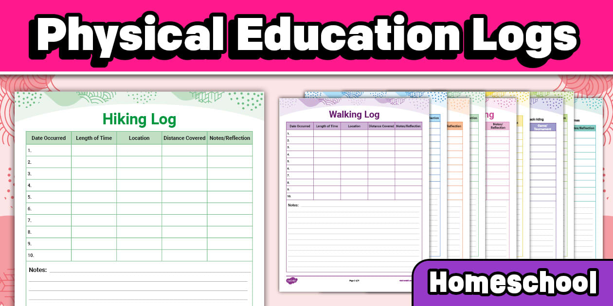 Homeschool Physical Education Log | Twinkl USA