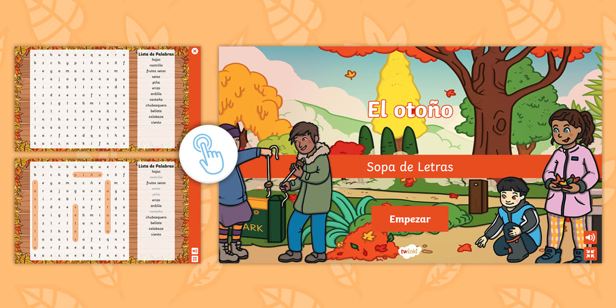 Sopa de letras interactiva: El otoño (teacher made)