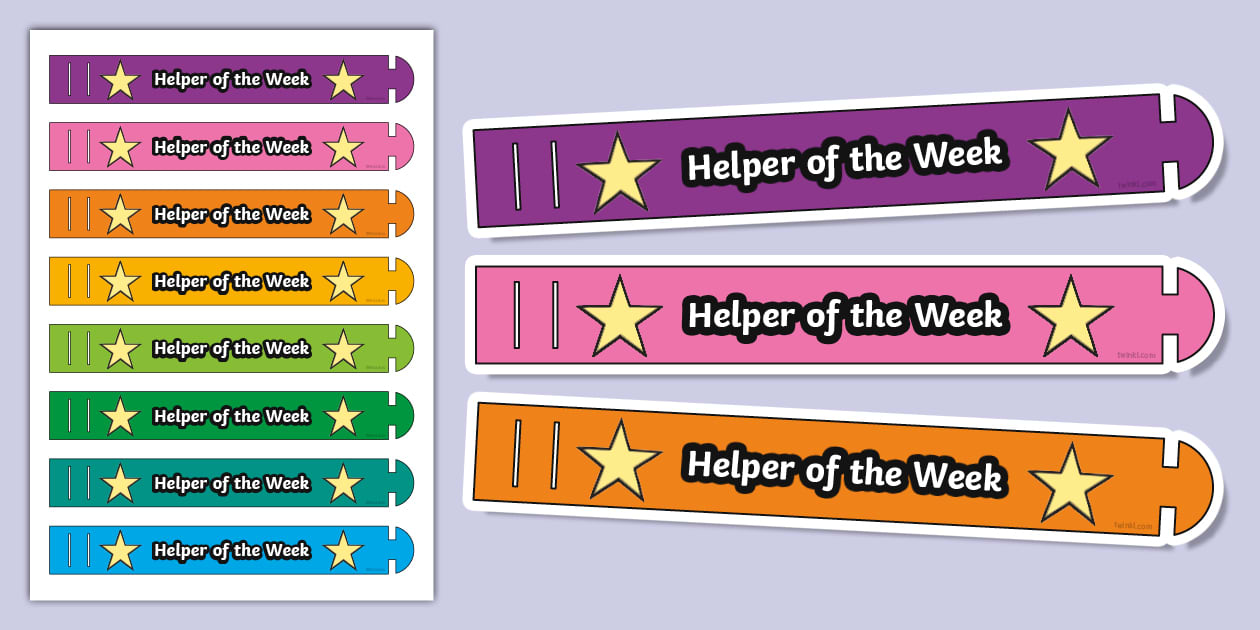 👉 Wristband Awards (Helper of the Week) (teacher made)