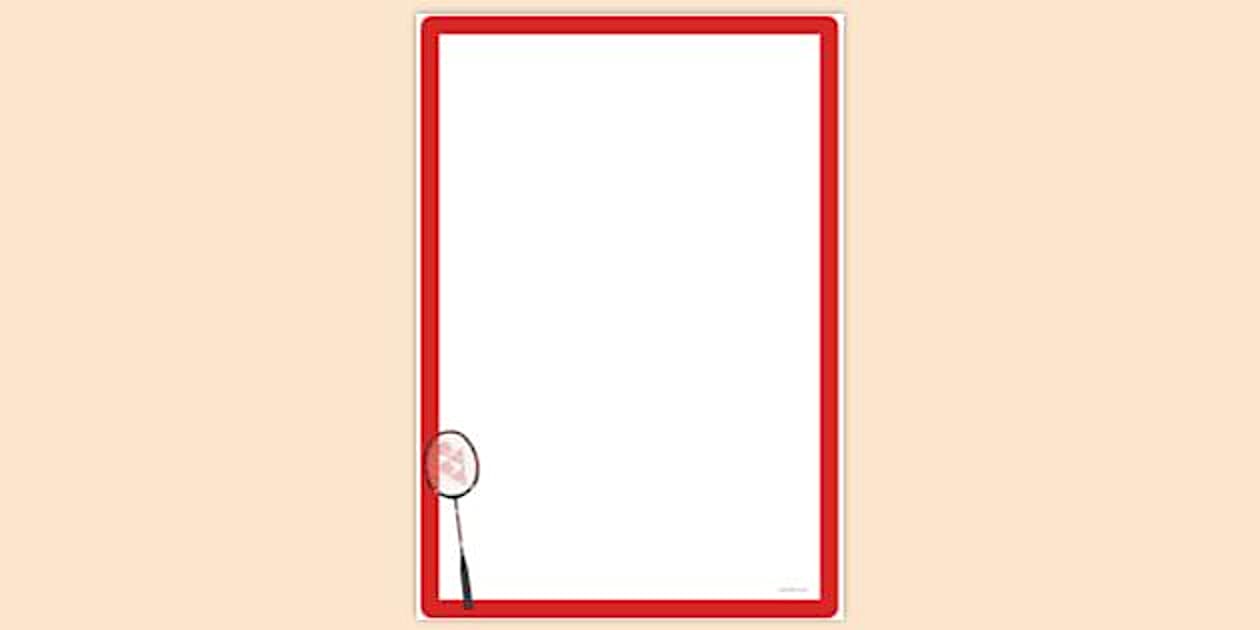 Badminton Racket Page Border | Page Borders | Twinkl