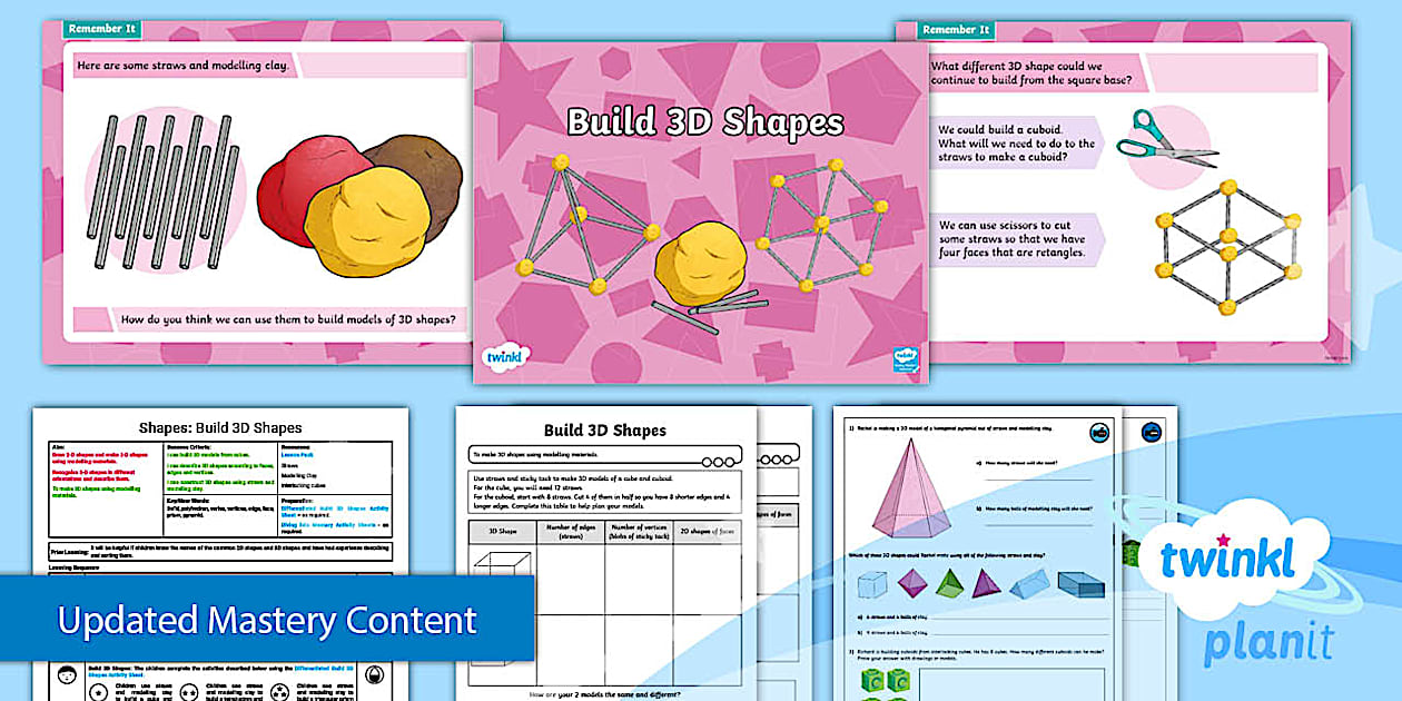 Y3 3D Shapes PlanIt Maths Lesson 4 (teacher made) - Twinkl