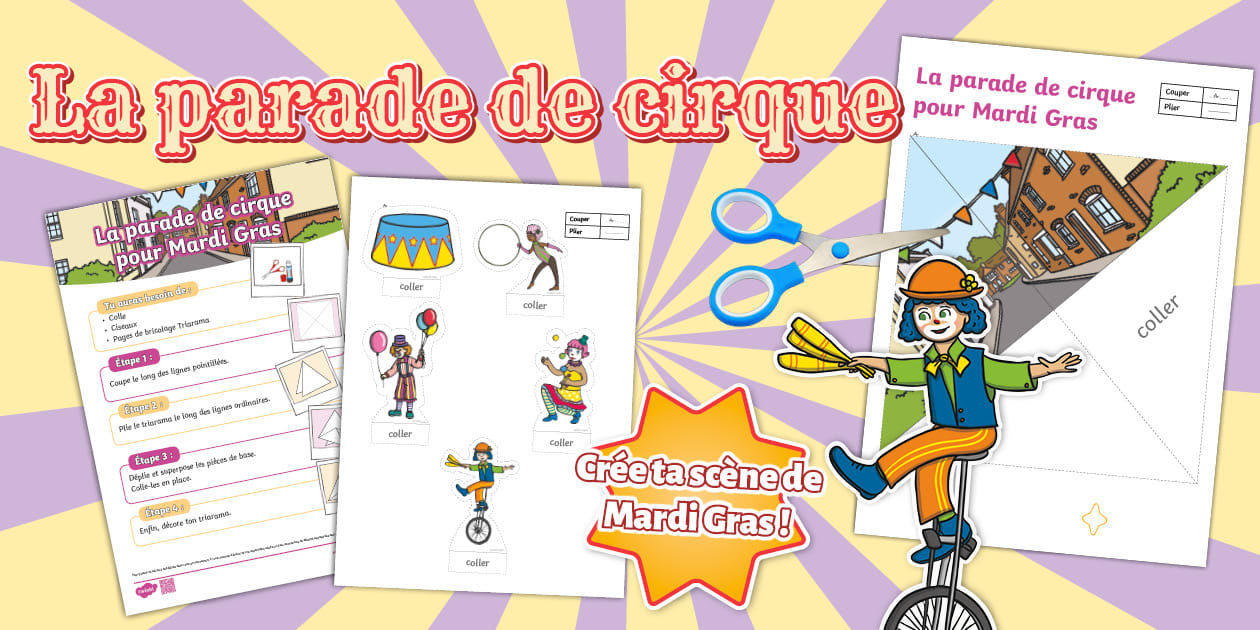 Création de triarama : La parade de cirque pour Mardi Gras, ie cut and ...