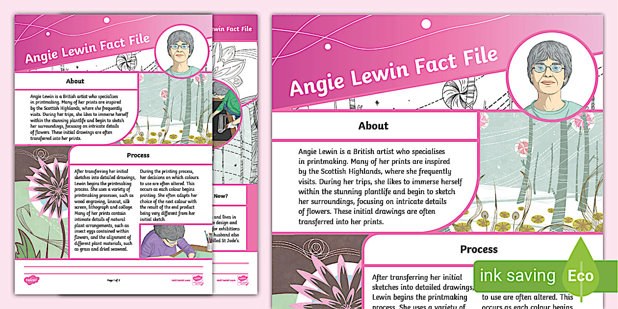 Angie Lewin Facts - Printable Teaching Resource for Kids