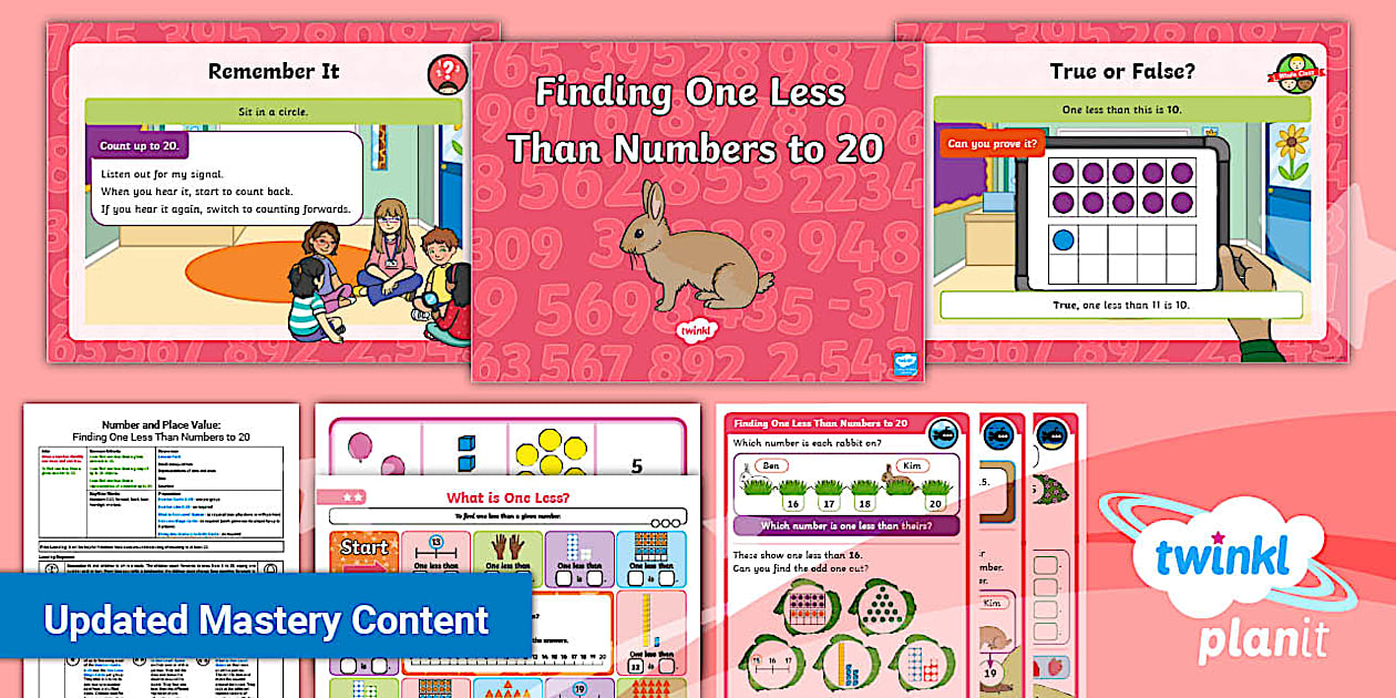Y1 Identify One More or One Less PlanIt Maths Lesson 31