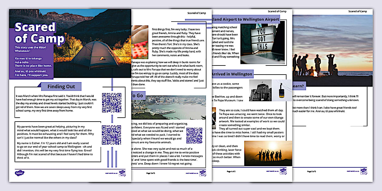 Scared of Camp Reading Comprehension: Years 7-8