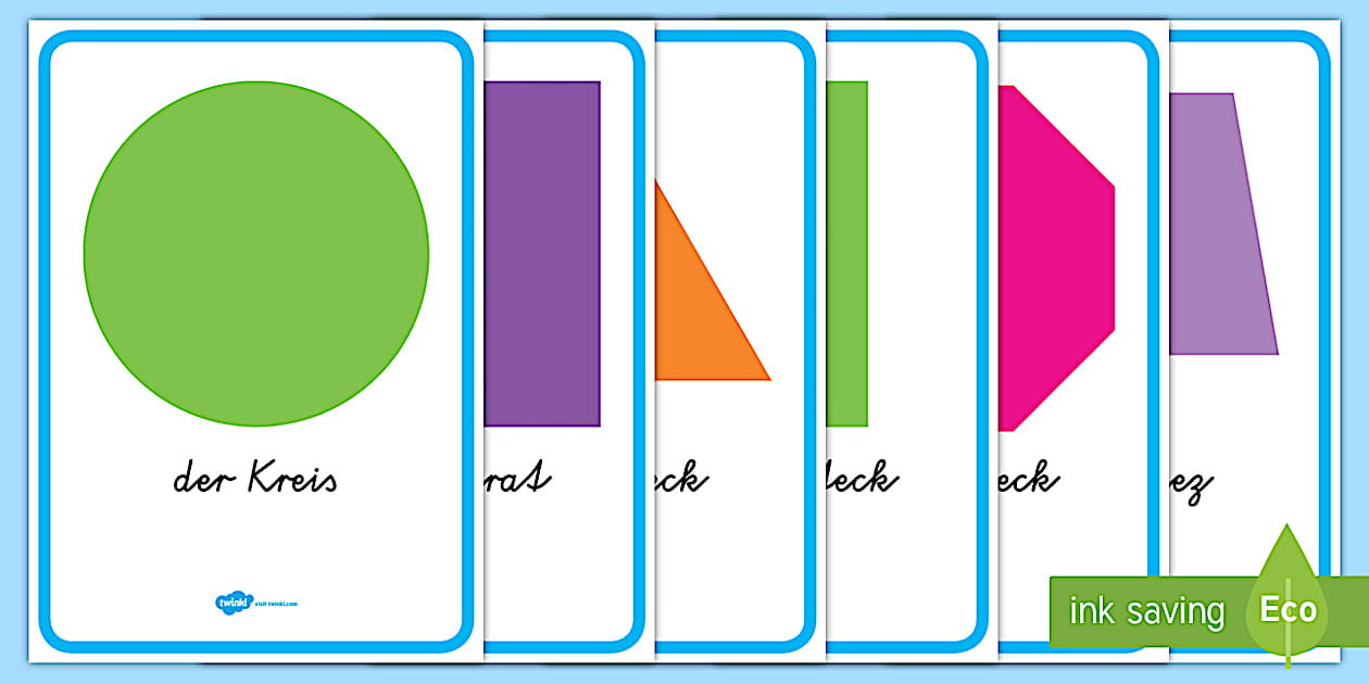 2D Shape Posters German (teacher made) - Twinkl