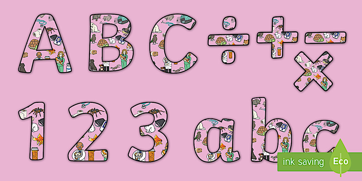 The Vets Aistear Display Letters and Numbers Pack - Twinkl