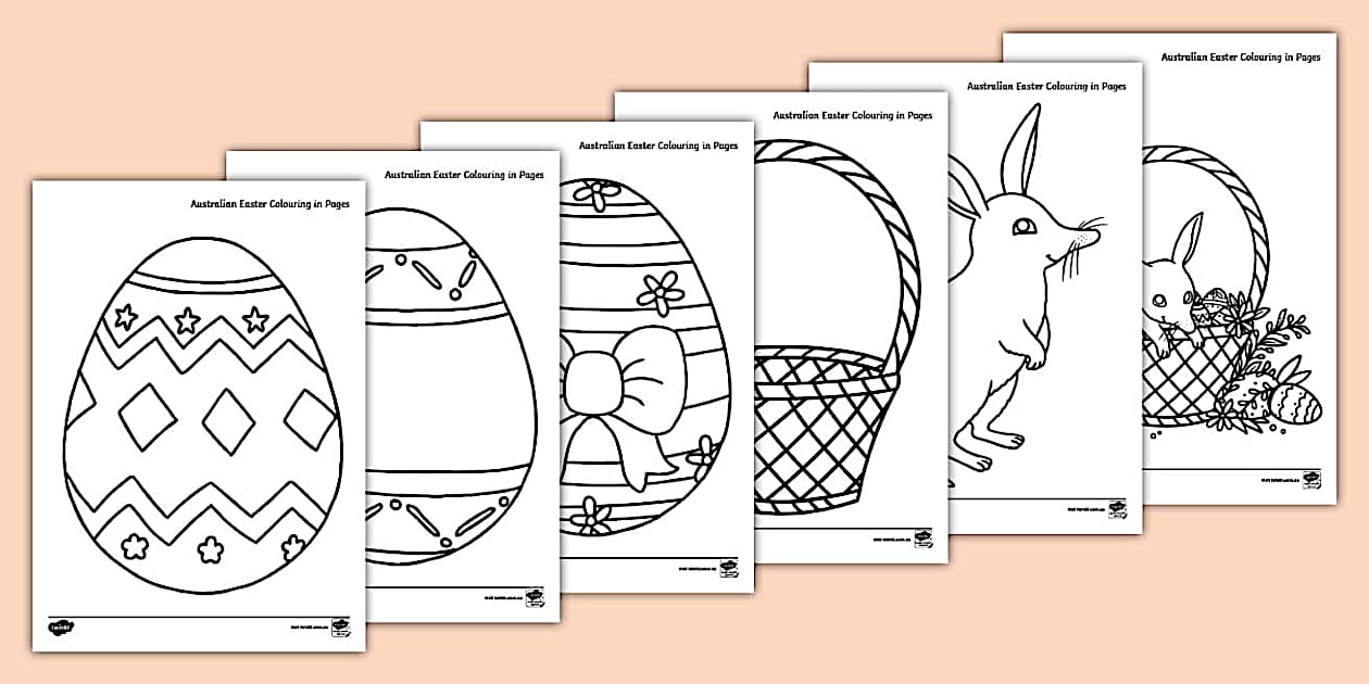 Australian Easter Colouring in Pages (teacher made) - Twinkl