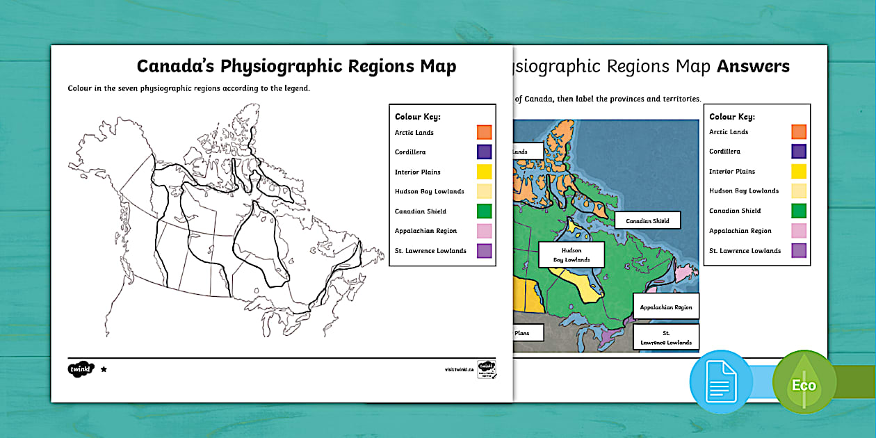Landform Regions of Canada Map I Twinkl Geography Resources