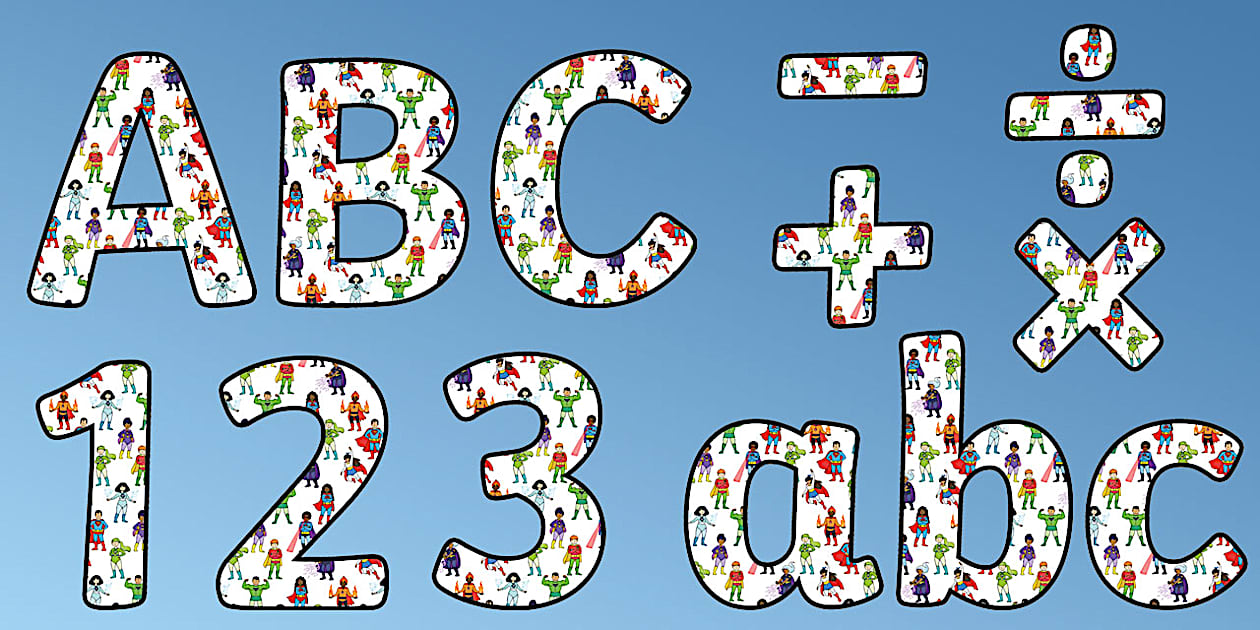 Superhero Lettering for Display | Letters, Numbers & Symbols