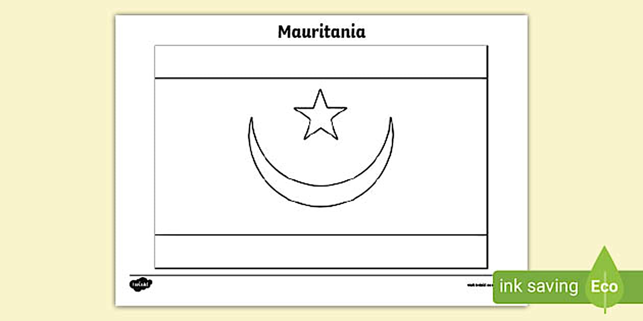 Mauritania Flag Colouring Sheet – Twinkl Resources