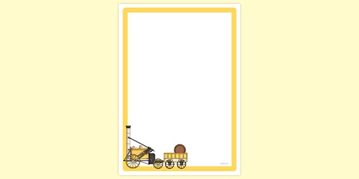 George Stephenson's Rocket Steam Engine Page Border - Twinkl