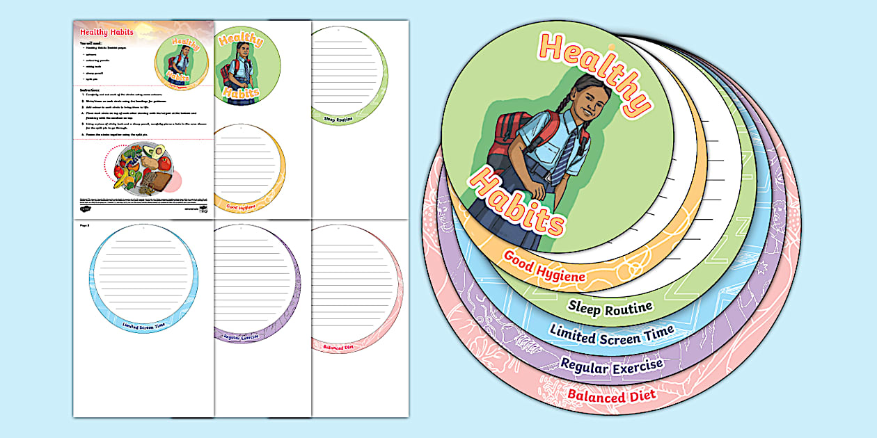Healthy Habits Circles Booklet Circles Booklet - Twinkl