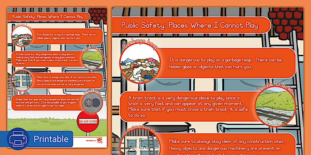 Dangerous Places Display Poster (teacher made) - Twinkl