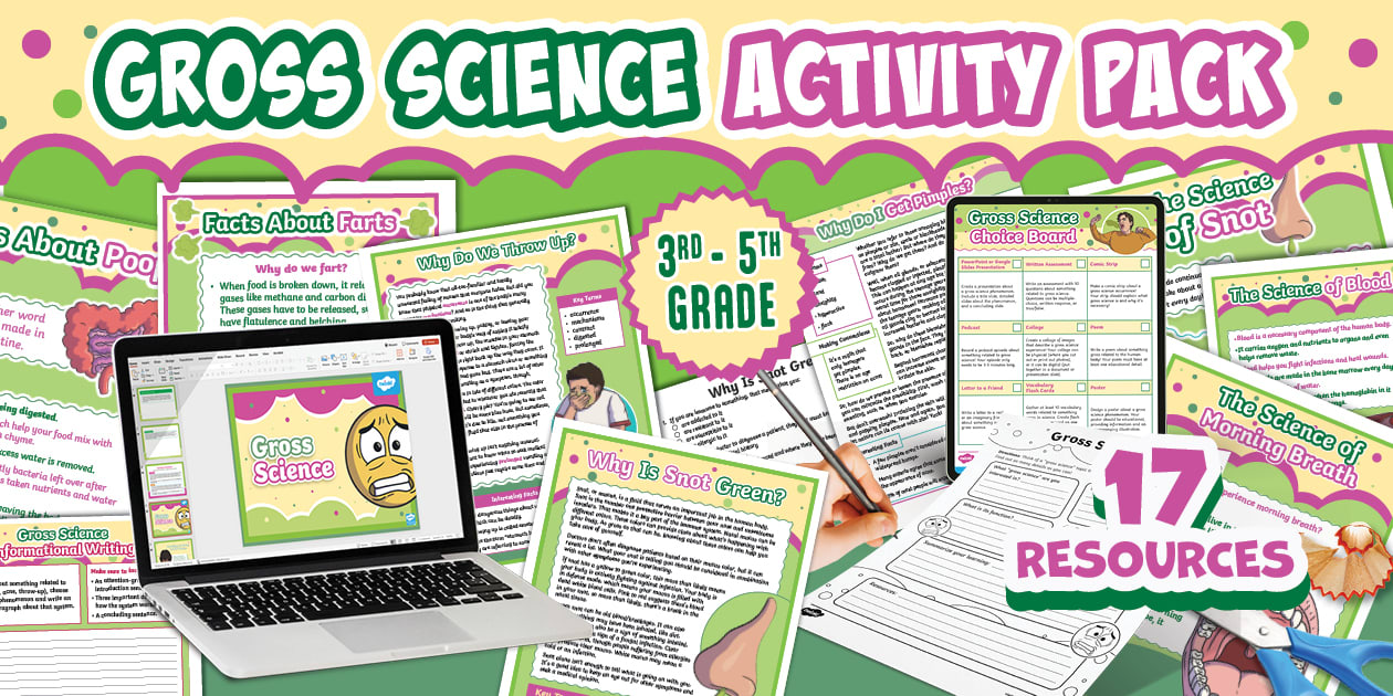 Gross Science Activity Pack for 3rd-5th Grade