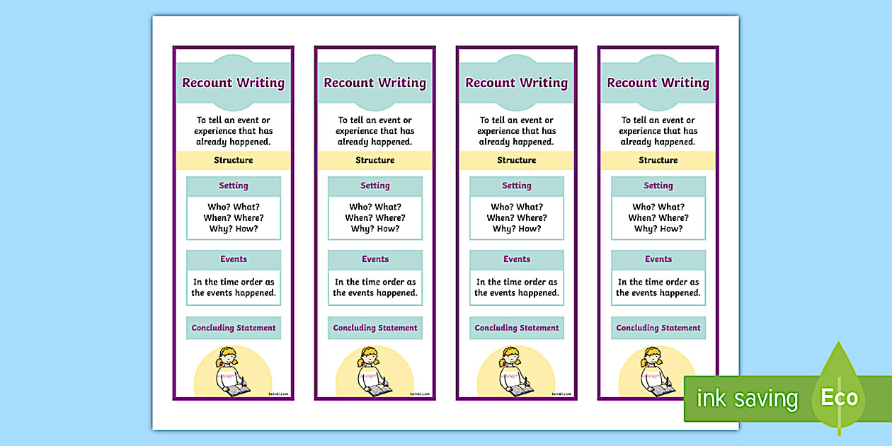 Recount Writing Editable Bookmarks (teacher made) - Twinkl