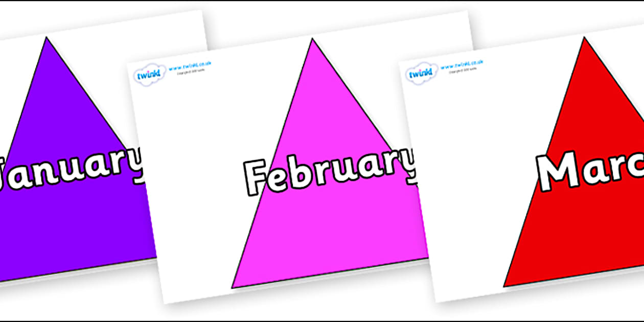 Months of the Year on Triangles (teacher made) - Twinkl