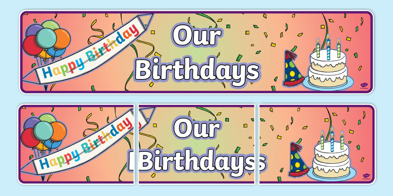Birthdays Classroom Display Banner | Celebrations | Year 1-6