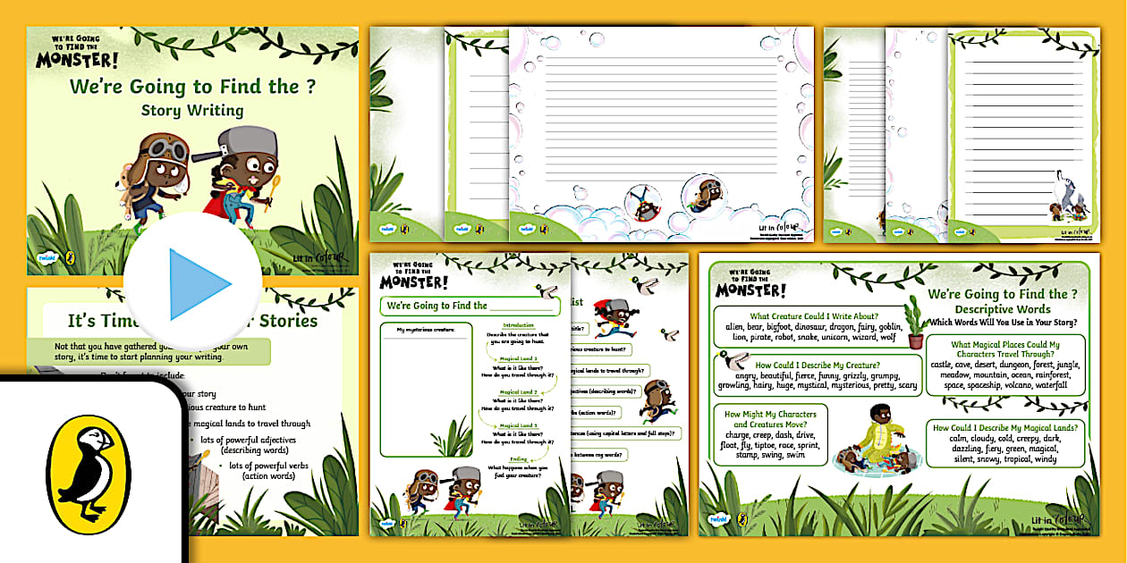 FREE! - We're Going to Find the Monster Writing Pack | Lit in Colour