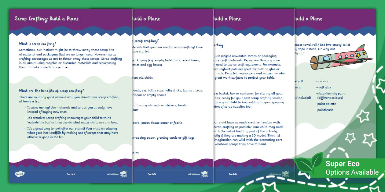 Scrap Crafting: Build a Plane (Hecho por educadores)