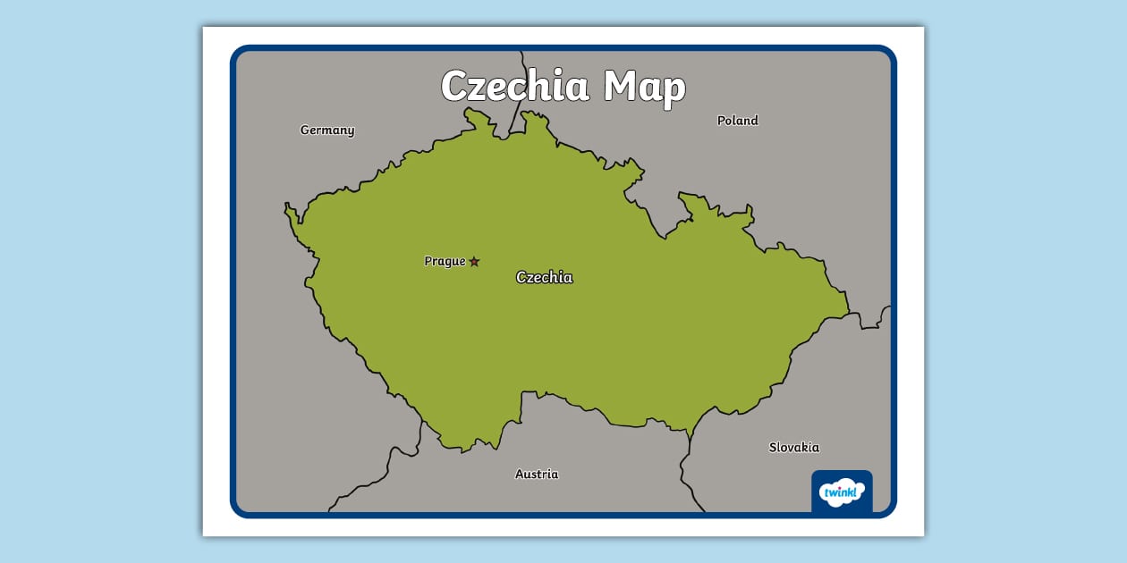 KS1 Czechia Display Map - Geography - Countries - Twinkl