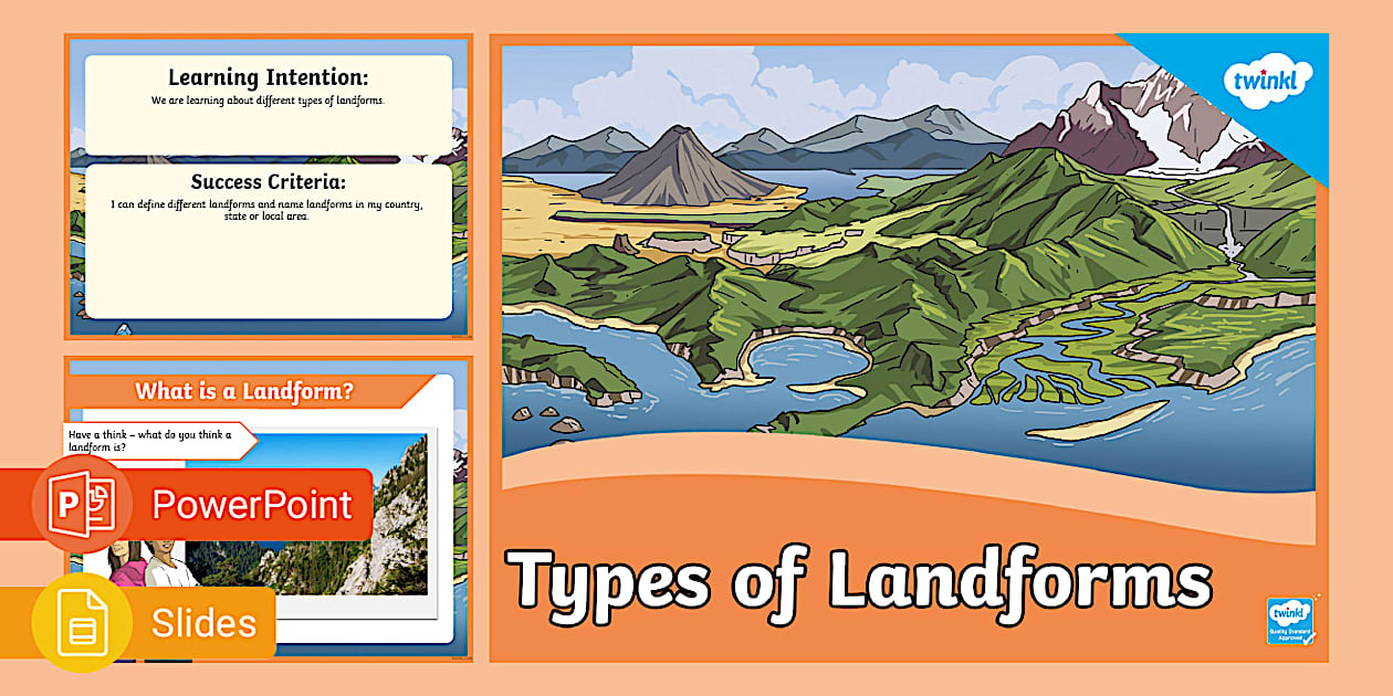 Types of Landforms PowerPoint - Year 5 Geography - Twinkl