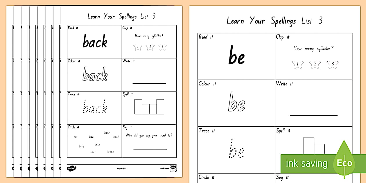 Learn Your New Zealand Essential Spelling List 3 Words Worksheet ...