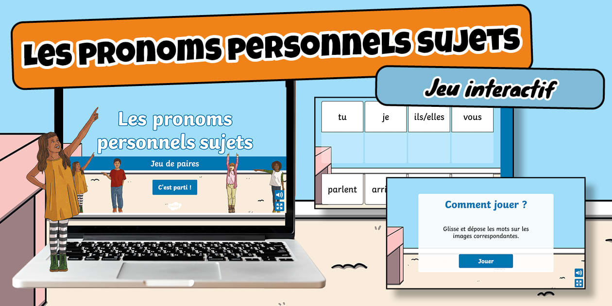 Jeu de paires interactif : Les pronoms personnels sujets