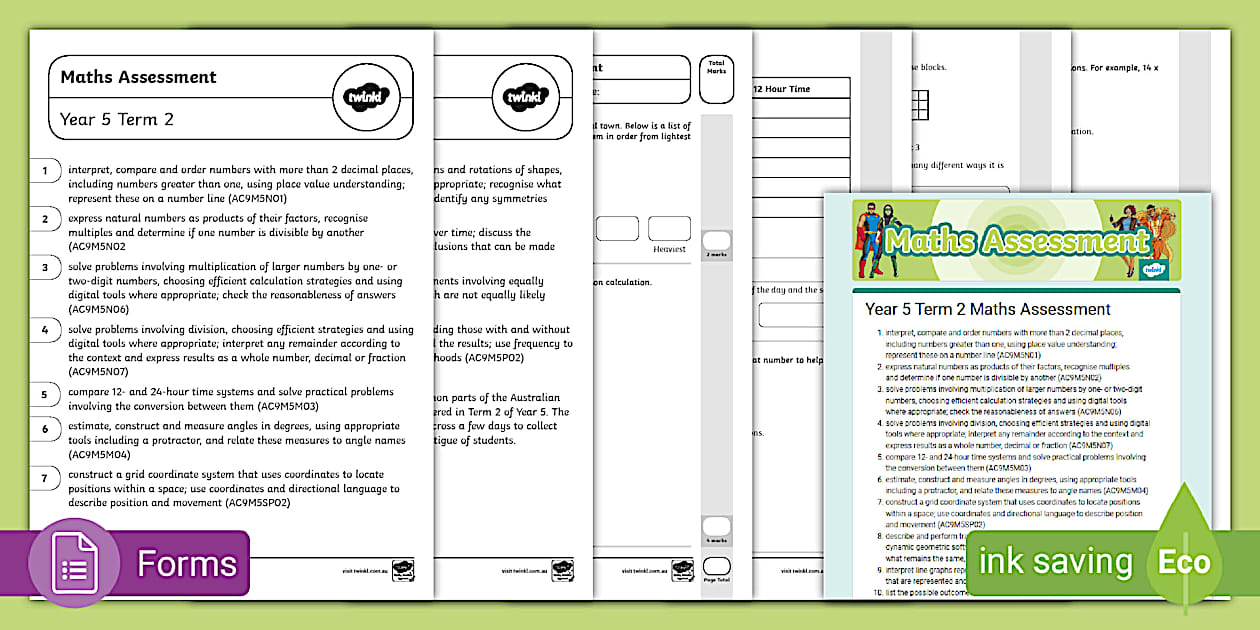 Year 5 Term 2 Maths Assessment (teacher made) - Twinkl