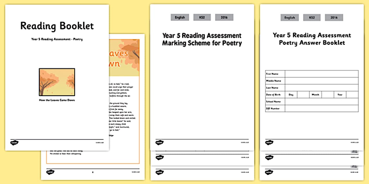 Year 5 Term 2 Poetry Reading Assessment - Twinkl