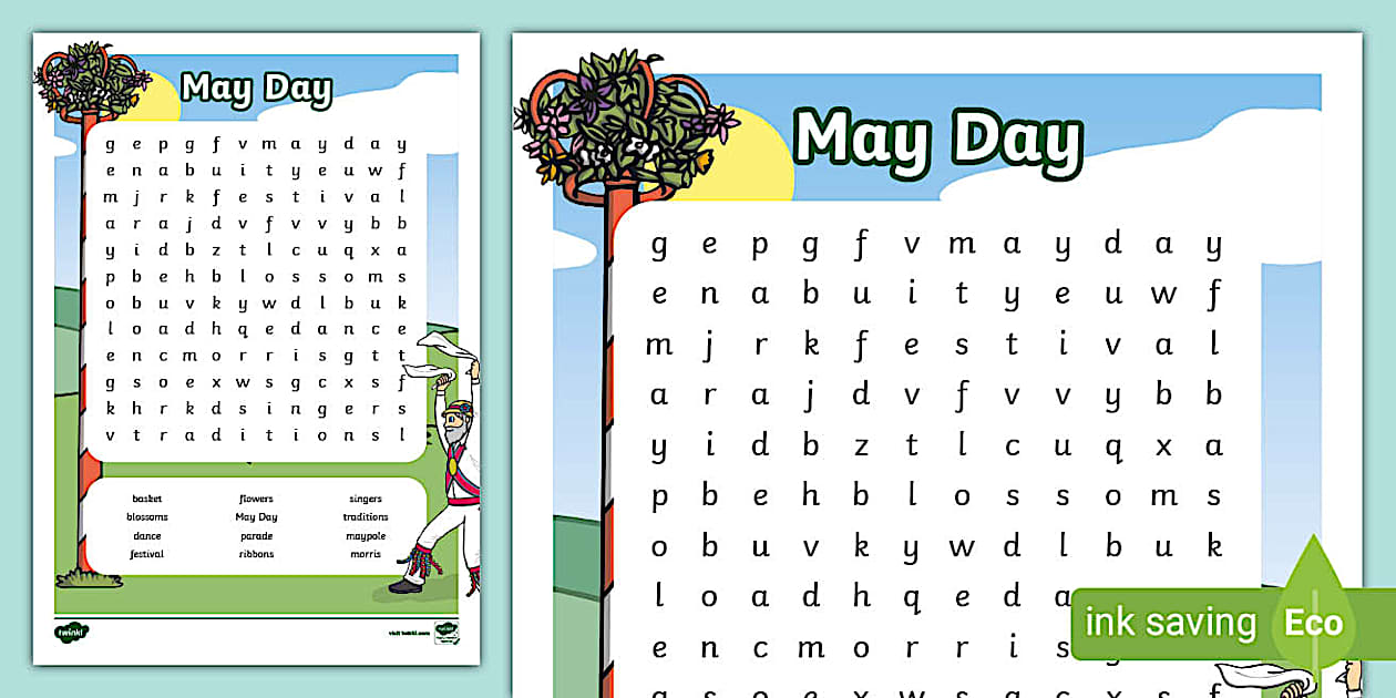 May Day Word Search (teacher made) - Twinkl