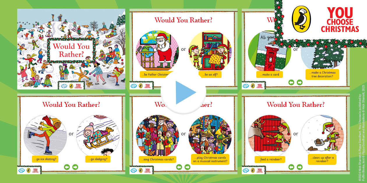 FREE! - You Choose Christmas: Would You Rather? PowerPoint Activity