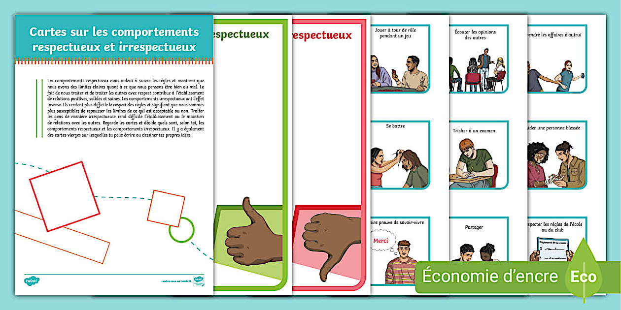 Cartes sur les comportements respectueux et irrespectueux